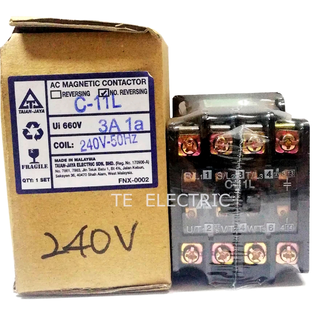 TAIAN JAYA C-11L CONTACTOR TAIAN 20A 240V CONTACTOR TAIAN C SERIES ...