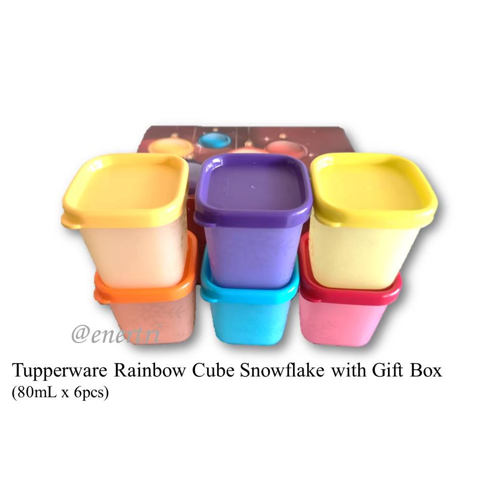 Tupperware Mini Rainbow Snowflake Cube Gift Set (80mL x 6pcs) - Limited ...