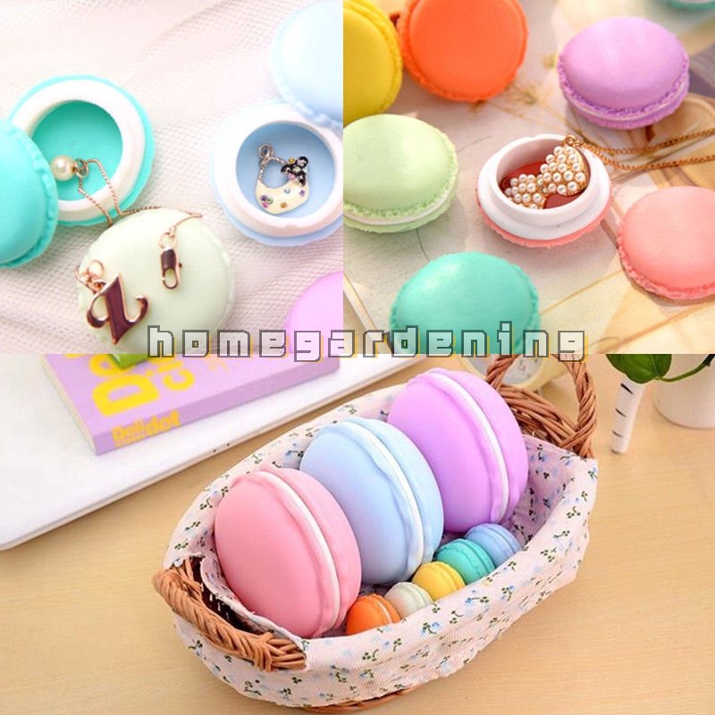 Portable Candy Color Mini Cute Macarons Ring Necklace Carrying Case ...
