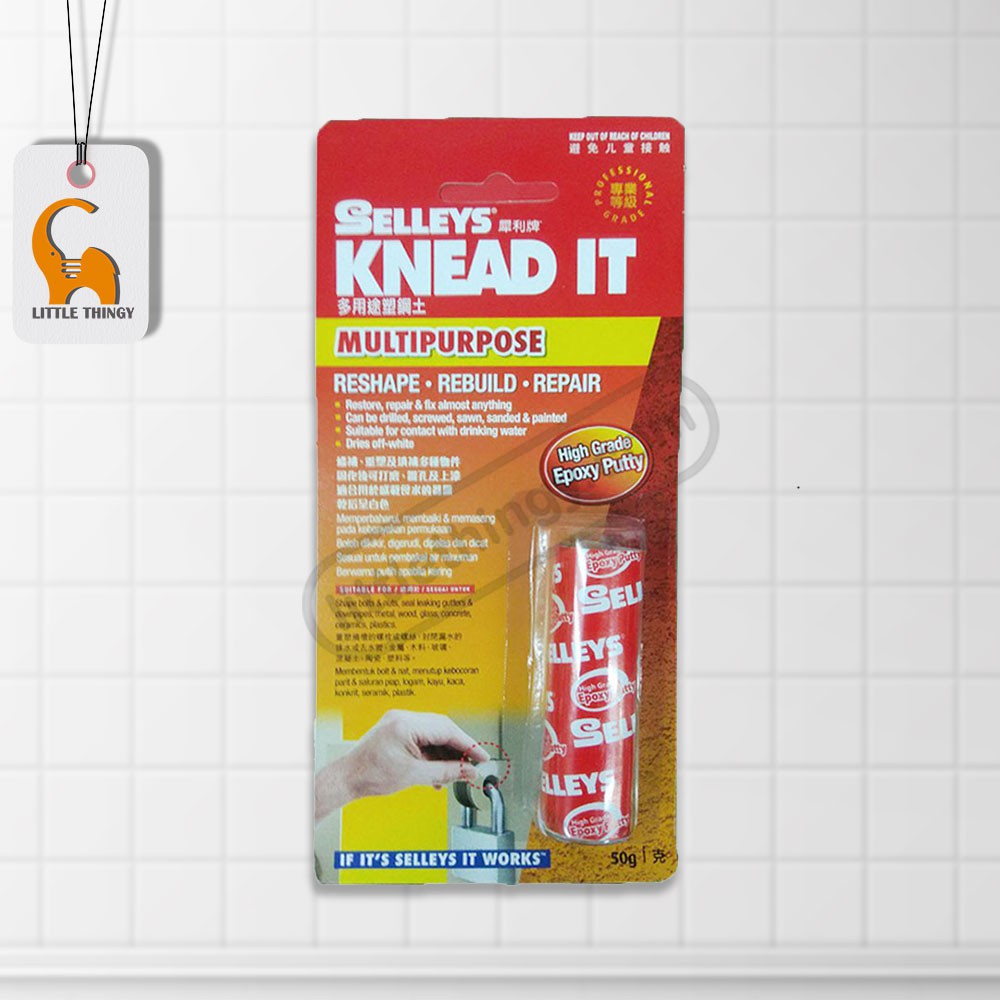 Selleys Knead It Multipurpose Epoxy Putty 50g Ideal for Wood, Concrete ...