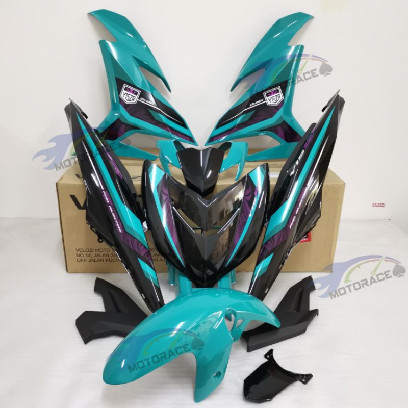 VELOZI RACING FULL BODY COVER SET Y15ZR V1 V2 YAMAHA WS2022 CS6 / DNLGM1 / VPBC5 / MNM3 / BLACK ...