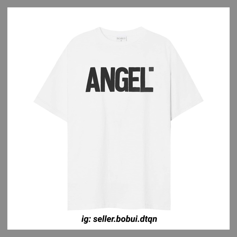 [100% Genuine] BOBUI T-SHIRT - ANGEL LOGO WHITE | Shopee Malaysia