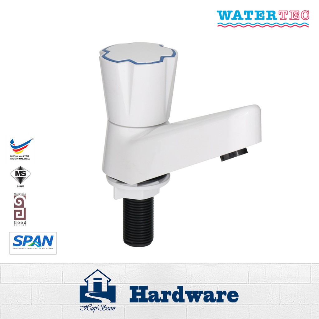 WATERTEC Basin Tap Bathroom Sink Faucet White PVC Pillar Tap 301 M Wtc ...