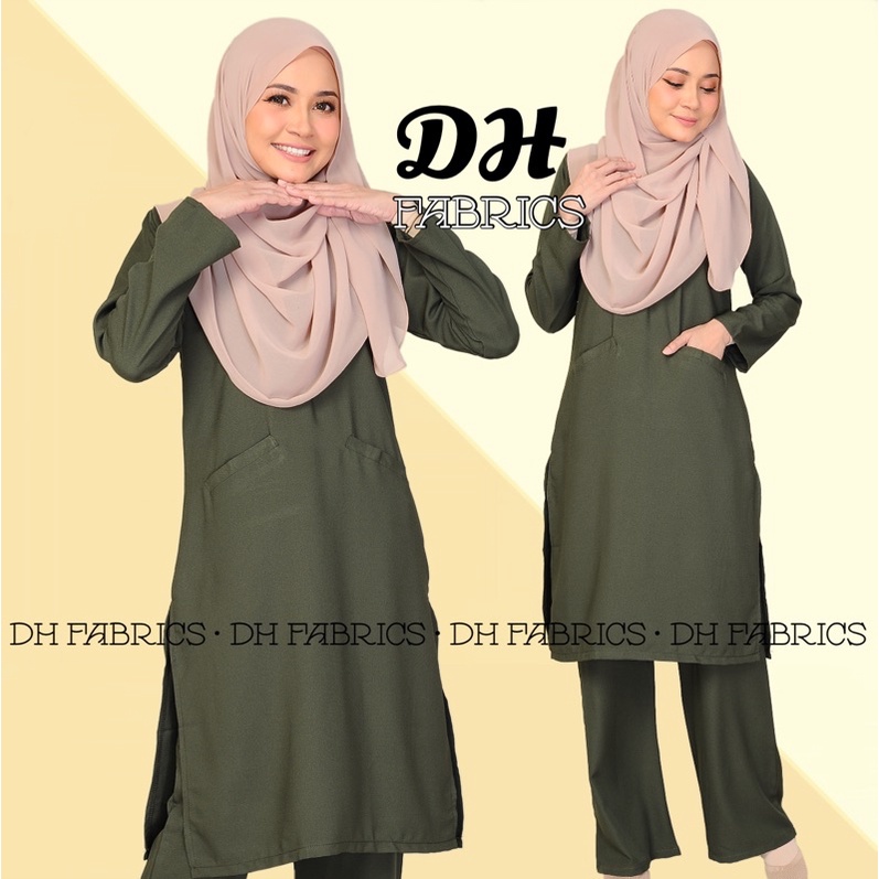 SUIT LABUH BERPOKET DH FABRICS . SUIT MUSLIMAH LABUH. SET SELUAR ...