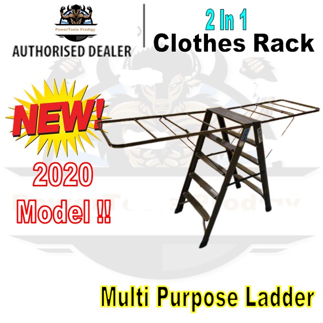 Aluminium Ladder And Clothes Rack/ 2 In 1/ 5 Steps Ladder/ 6 Steps ...
