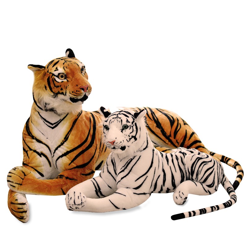 Big White/Yellow Tiger Plush Toys Simulation Tigers Stuffed Animals ...