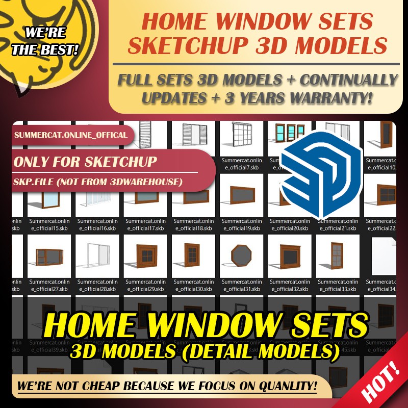 🔥PREFERRED🔥HOME WINDOW SETS INTERIOR SKETCHUP DETAIL 3D MODEL FURNITURE ...