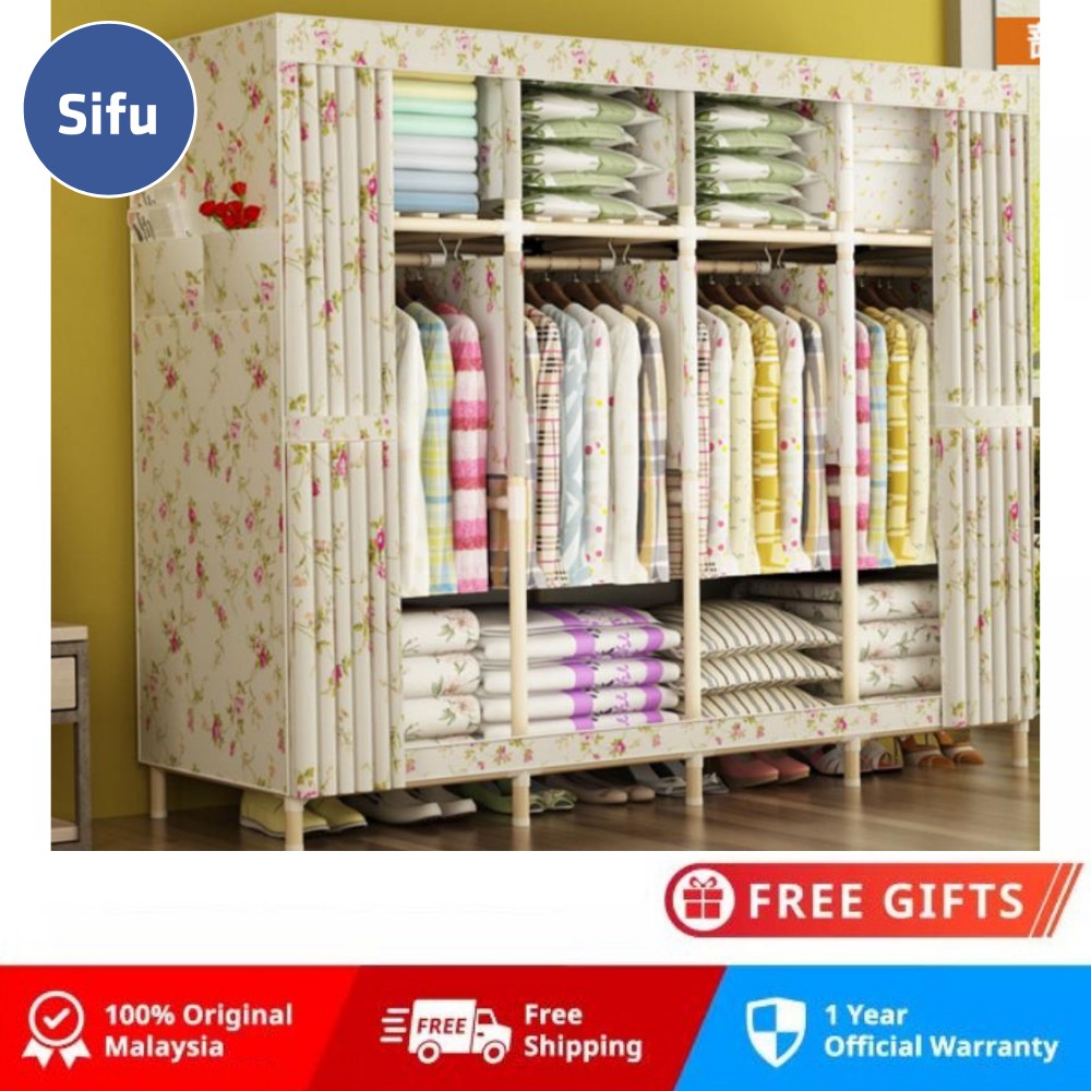 210cm Q Wood Frame Wardrobe Side Open DIY Modern Multifunctional Cloth ...