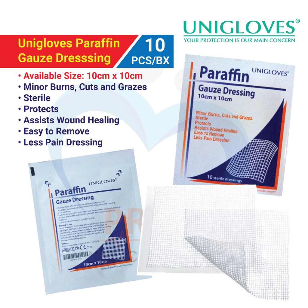 Unigloves Paraffin Gauze Dressing 10pcs/box 10cm x 10cm | Shopee Malaysia