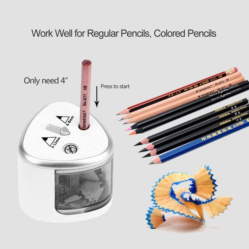 Electric Pencil Sharpener for Colored Pencils, Battery Operated Pencil ...