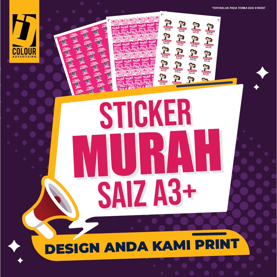 PRINT & CUT, STICKER MIRROKOTE MURAH A3+ (TIDAK KALIS AIR), STICKER ...