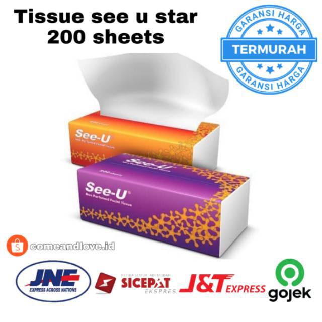 Facial Tissue non perfumed Brand S star 2ply. Contents 200 sheets ...