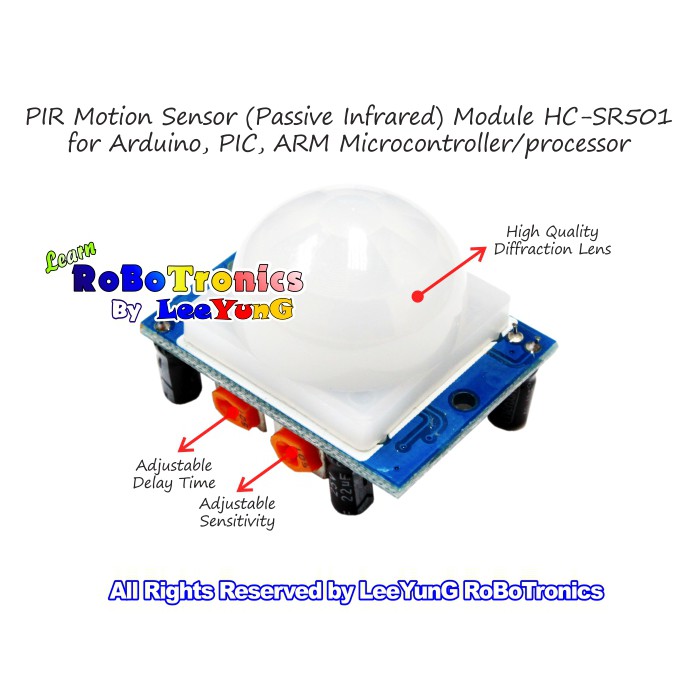 Arduino HC-SR501 PIR Motion Sensor Passive Infrared Sensor Raspberry Pi ...