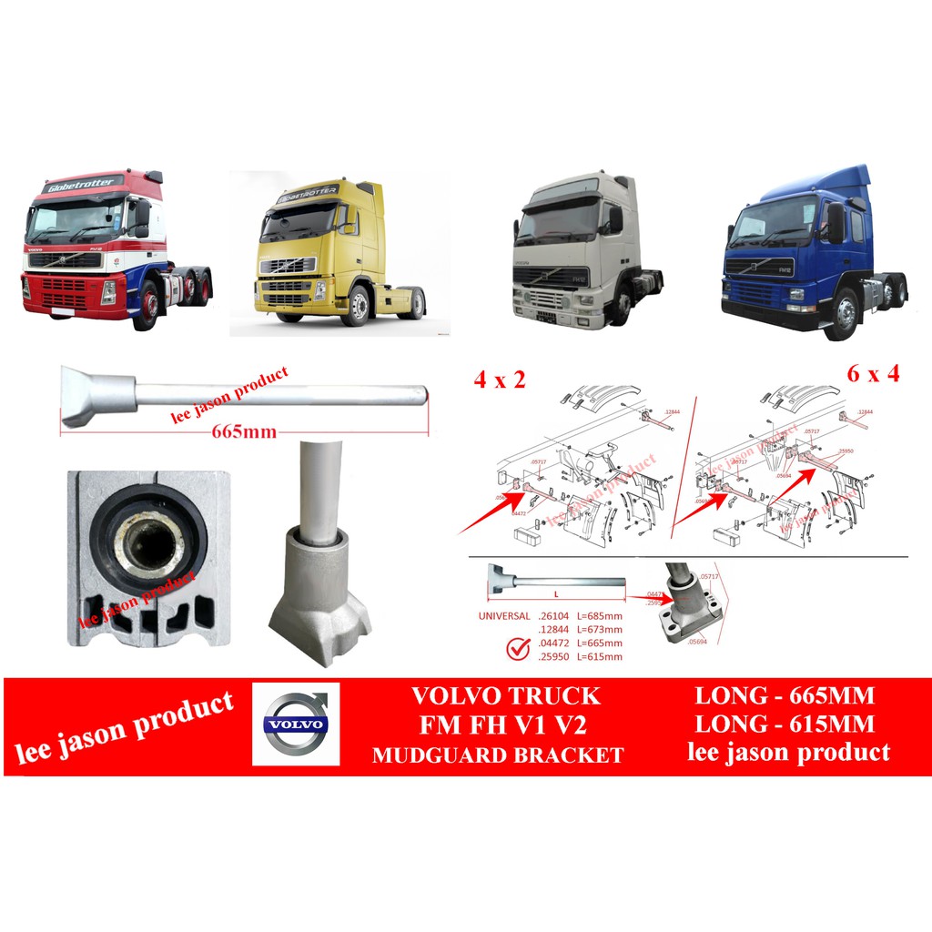 VOLVO TRUCK FM FH V1 V2 4X2 , 6X4 MUDGUARD BRACKET | Shopee Malaysia