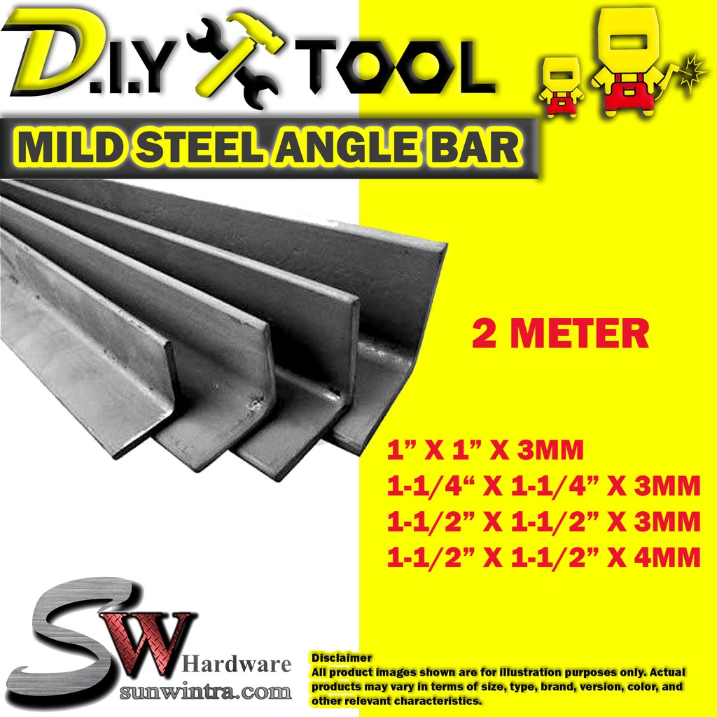 MILD STEEL ANGLE BAR/BESI ANGLE 1" ~ 1-1/2" (2 METER) | Shopee Malaysia