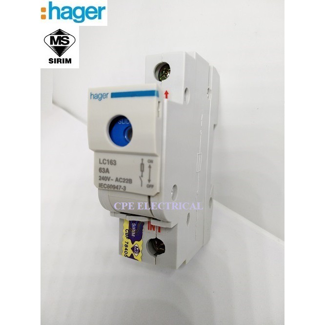 HAGER 63A 1P / 1P + NEUTRAL Switch Fuse Main Switch | Shopee Malaysia