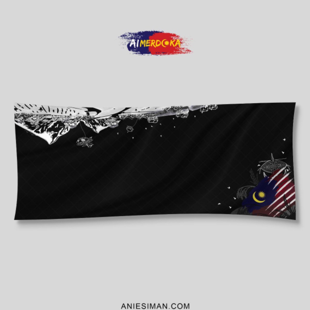 SHAWL MERDEKA SATIN CORAK 2 IN 1 | Shopee Malaysia