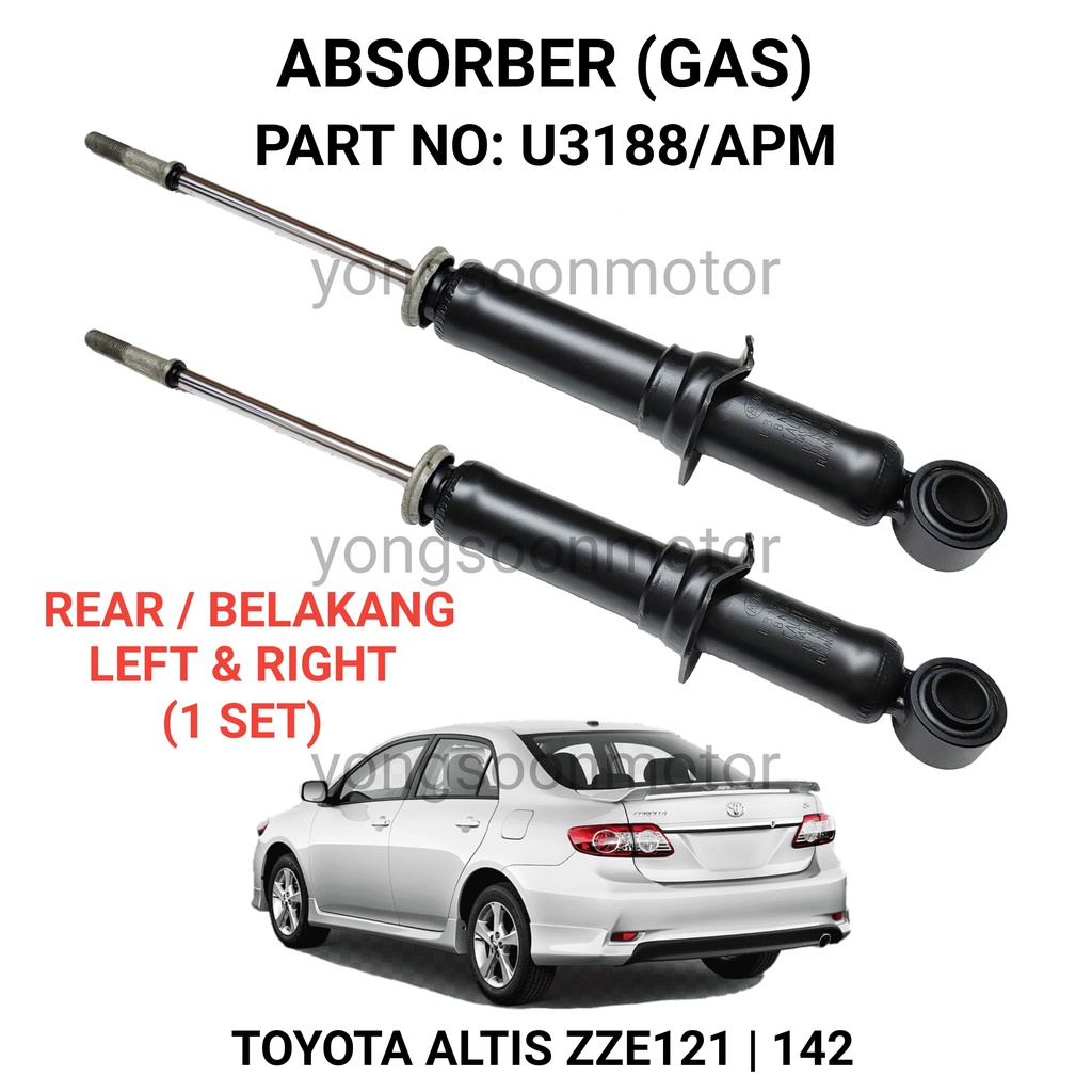 APM REAR SHOCK ABSORBER GAS SHOCK TOYOTA ALTIS ZZE121, ZZE142 (1 SET ...
