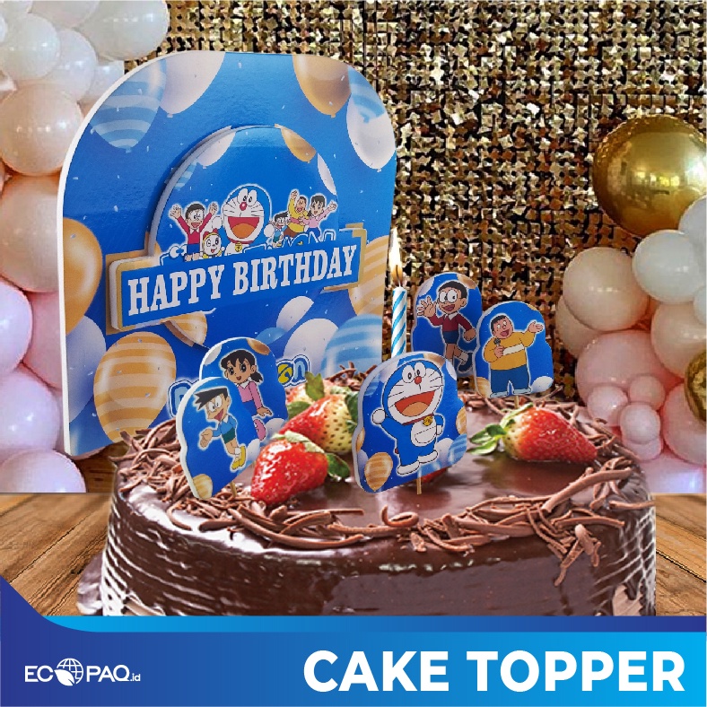 Birthday Cake Decoration - Happy Birthday Cake Topper - DORAEMON ...