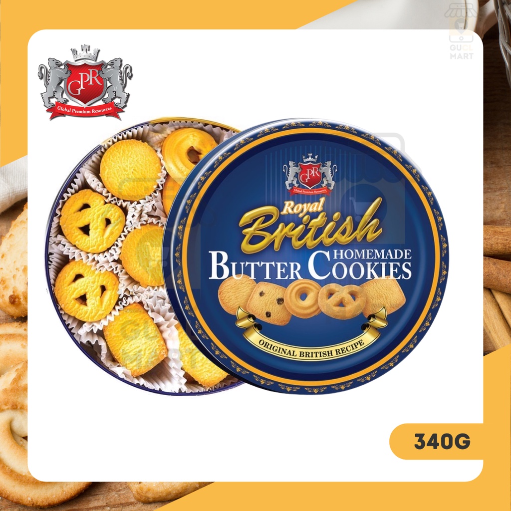 GPR Royal British Homemade Butter Cookies Original British Recipe 340g Biskut Tin Biscuit Tin ...