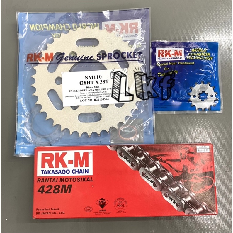 SYM SM SPORT 110R / SM SPORT 110E /RKM SPROCKET & 428M CHAIN RKM SET ...