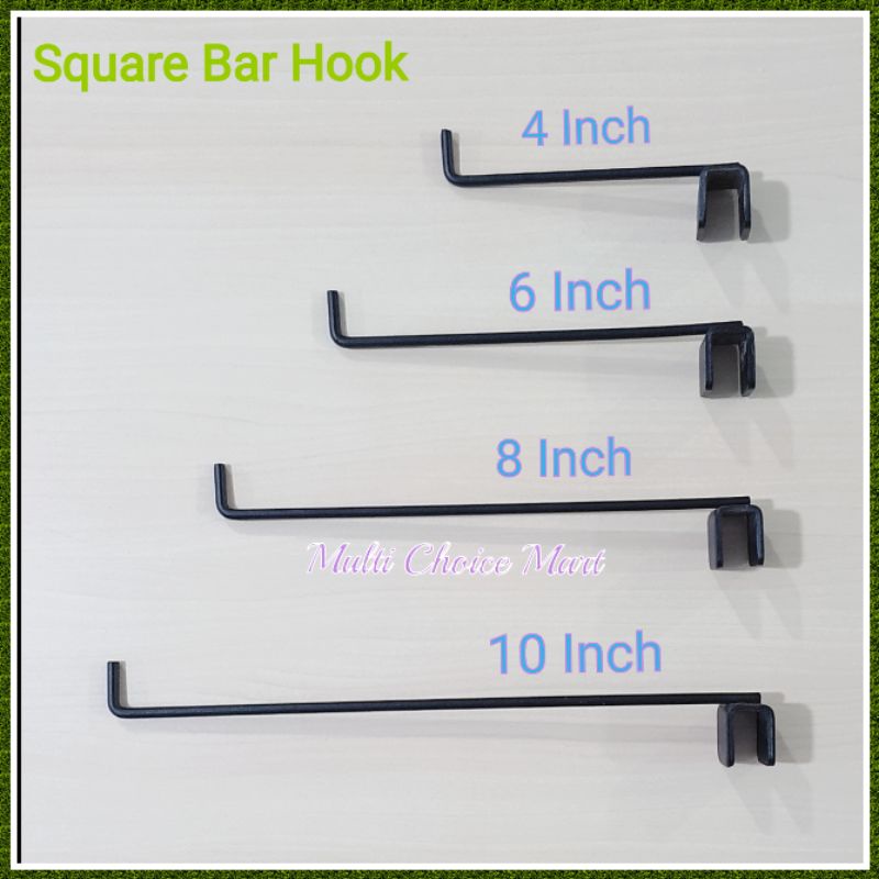 10pcs Square Bar Hook / Penyangkut Besi Gantung / Hanger Besi / Metal ...