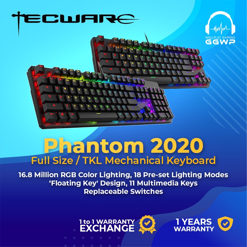 Tecware Phantom 2020 / Phantom 2020 TKL RGB Gaming Mechanical Keyboard ...