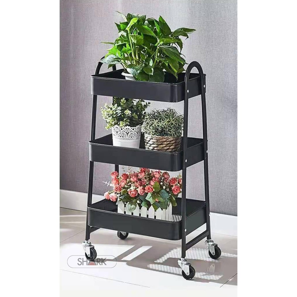 3 Tier Multifunction Storage Trolley Rack Office Shelves Home Kitchen ...
