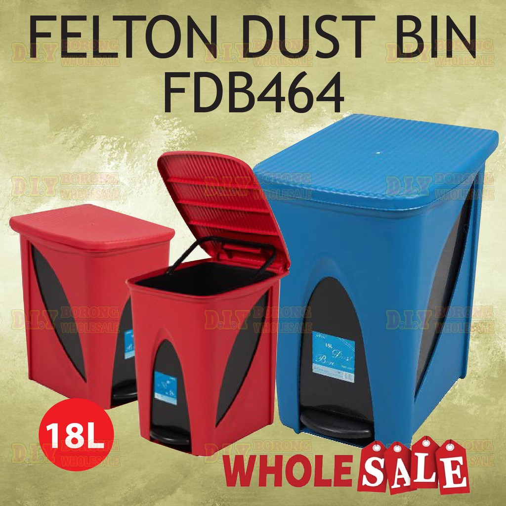 FELTON STEP BIN FDB464 18L Office School Indoor Dustbin Waste Garbage ...