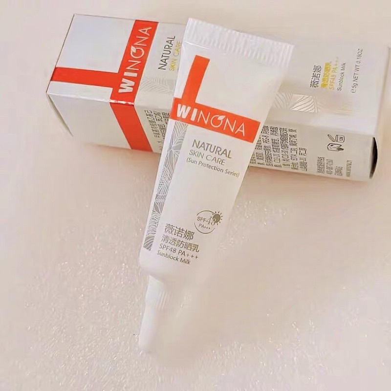 Winona Sunblock Milk Cream SPF48PA+++ - For Sensitive Skin 5g | Shopee ...