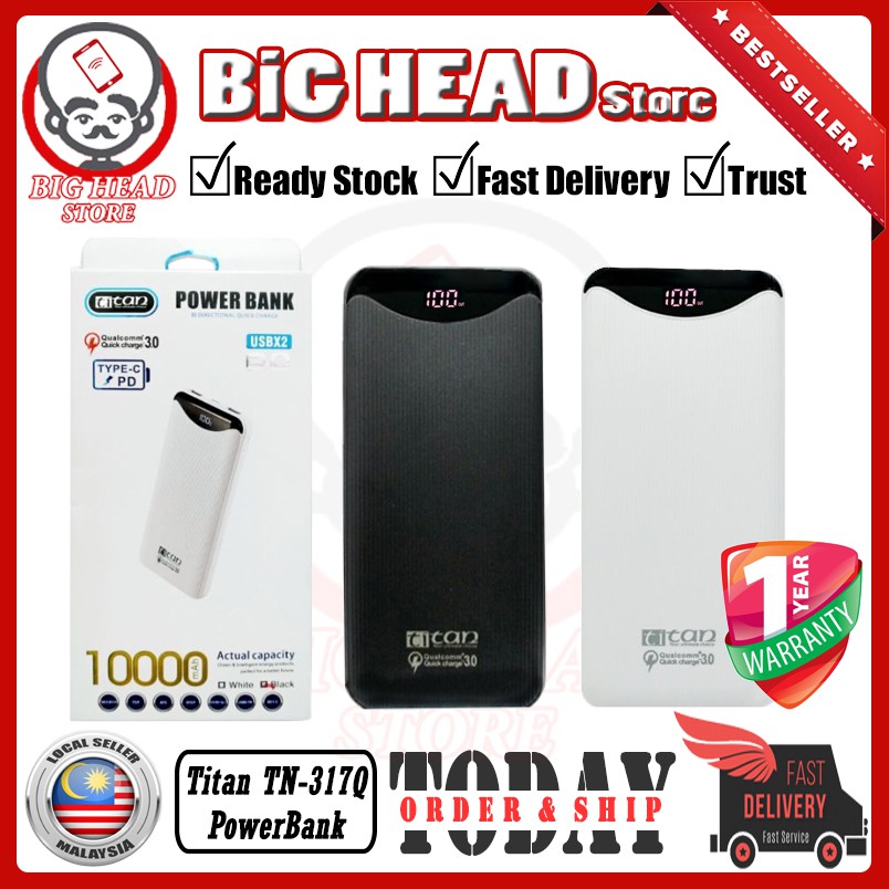 (Ready Stock) Titan TN-317Q/ TN-506P/ TN-337P PD 3.0 QuickCharge Powerbank 10000mAh Power Bank ...