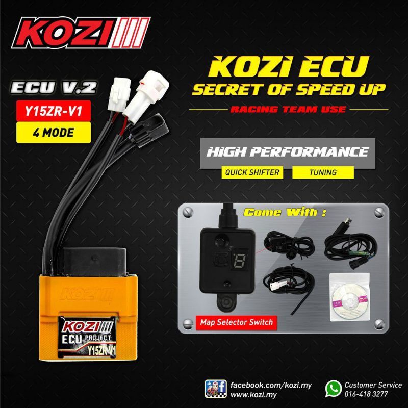 KOZI YAMAHA Y150Z-V1/Y150ZZ-V2/Y16Z ECU TUNING ADJUSTABLE WITH SOFT WARE DYNO ECU Y15 V2 ...