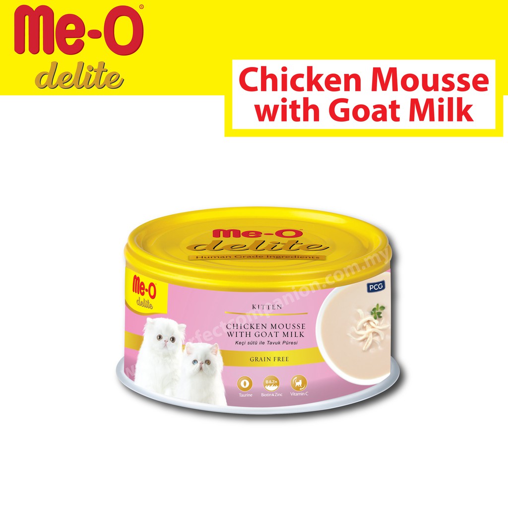 MeO Delite Premium Kitten Canned - Chicken Mousse with Goat Milk (80g ...