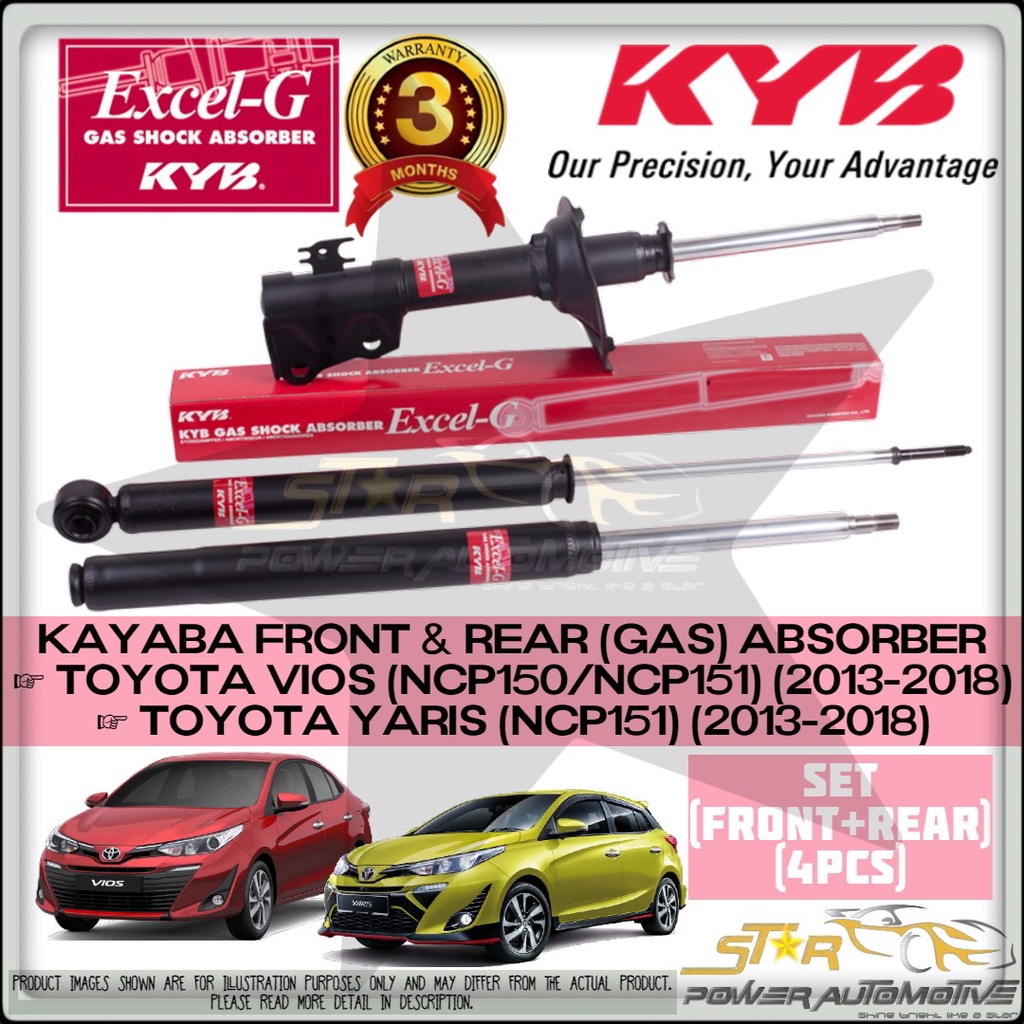 KAYABA KYB EXCEL G Toyota Vios NCP150 NCP151 / Yaris NCP151 Gas Shock Strut Absorber FRONT 2PCS ...