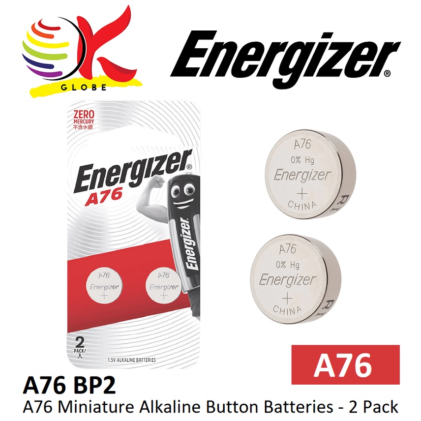 ENERGIZER MINIATURE ALKALINE A76 1.5V BATTERIES BATTERY - 2PCS (A76BP2 ...