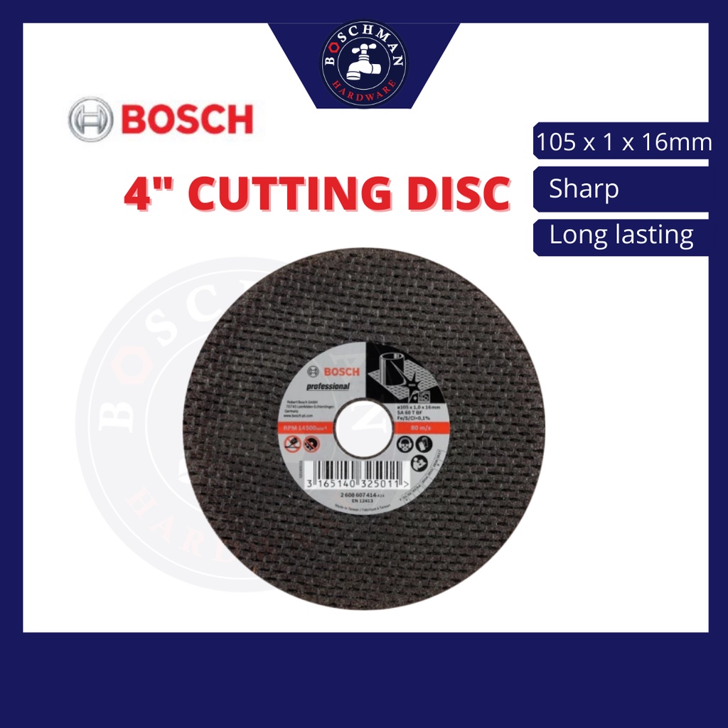 BOSCH Cutting Disc 4" Stainless Steel Grinder Cutting Disc Inox Cutting ...