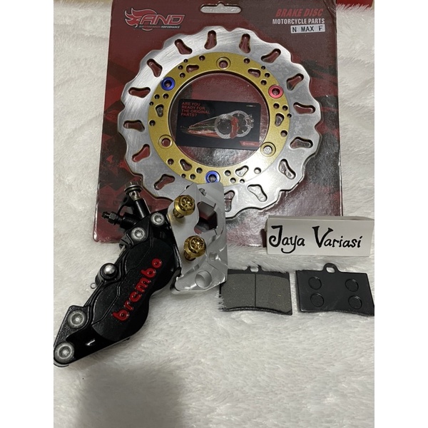 Nmax old/nmax new front brake package 4p big pot calipers+bracket+disc ...