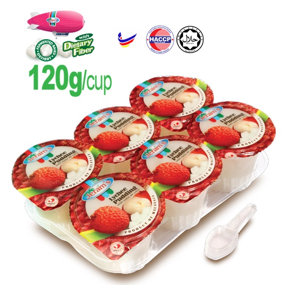 Lychee Pudding with Nata De Coco 120g x 6 pack Jeram ~Halal~ | Shopee ...