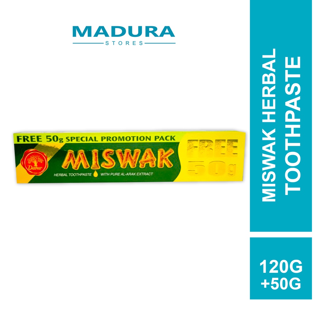 Dabur Miswak Herbal Toothpaste 120+50gm Free | Shopee Malaysia