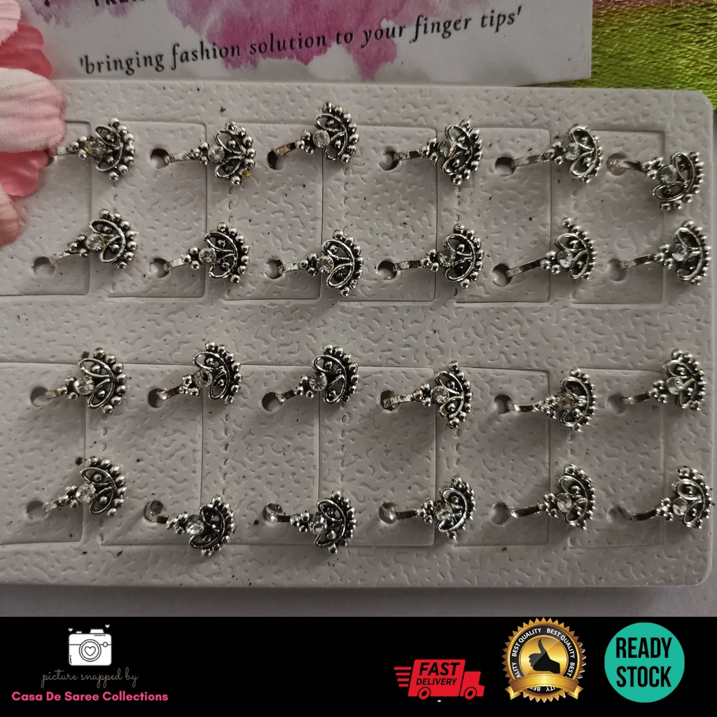 RM5 ONLY EACH - CLIP NOSE PIN (FEMALE OXIDISED CLIP NOSE PIN) | Shopee ...