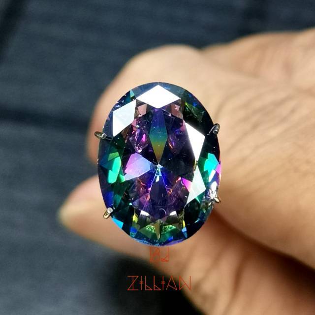 Original PRODUCT AAA synthetic Rainbow Mystic Quartz Stone | Shopee ...