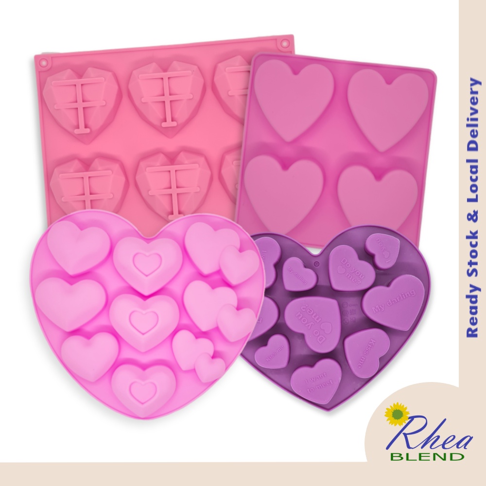 Valentine Love Silicone Mould Diamond Heart Soap Mini Cake Jelly Mold ...