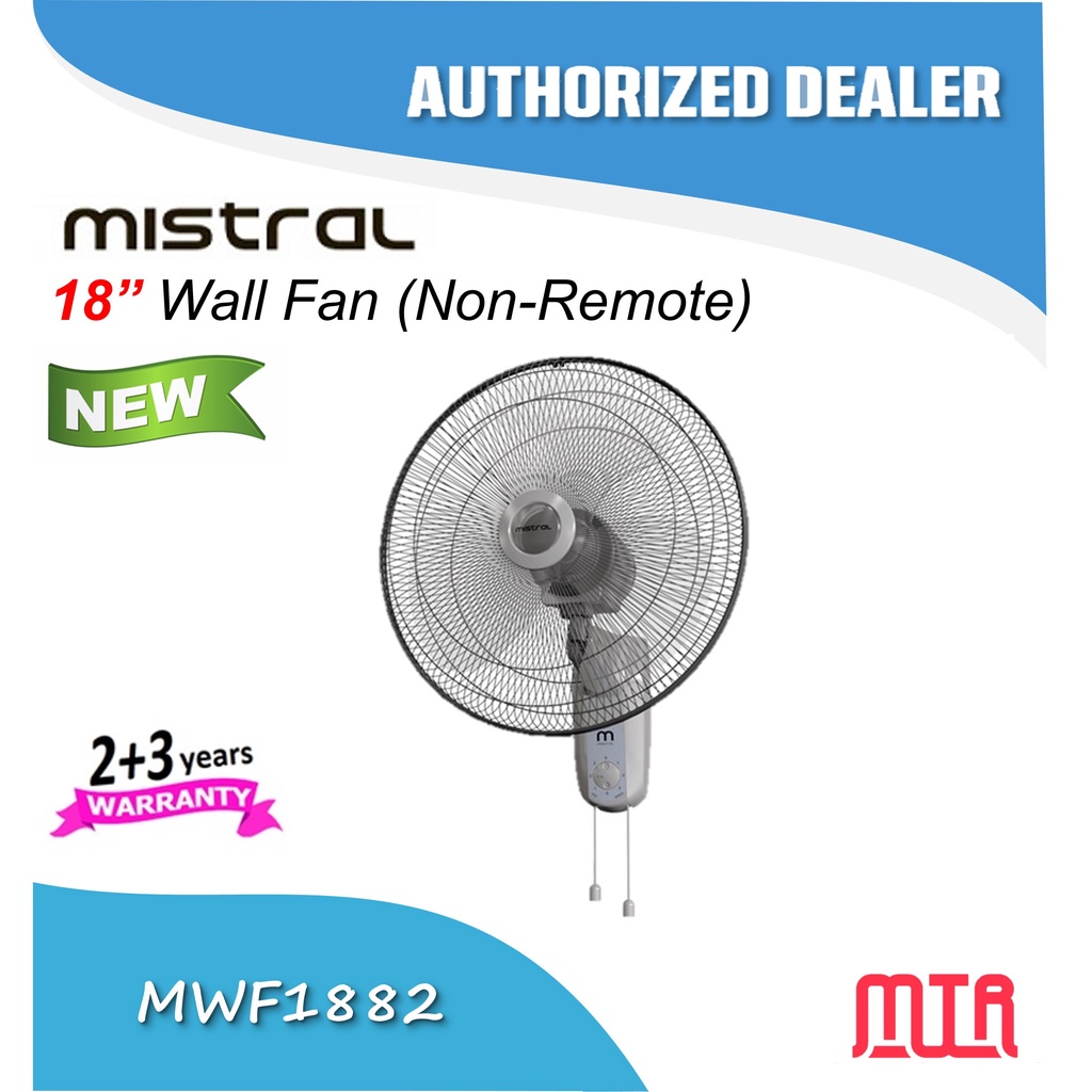 Mistral Wall Fan 18" Inch Strong Wind MWF1862K5 / MWF1882 / ELBA Wall ...