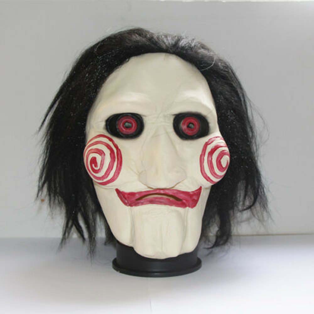Latex SAW BILLY PUPPET MASK With Hair Halloween Horror Jigsaw Wig ...