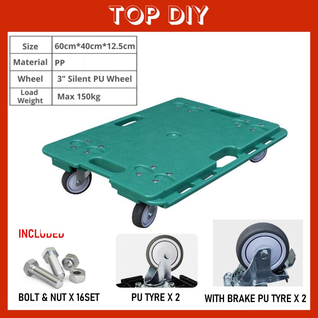 150kg 60*40cm Combinable Joinable Stackable Trolley Wheel Heavy Duty ...