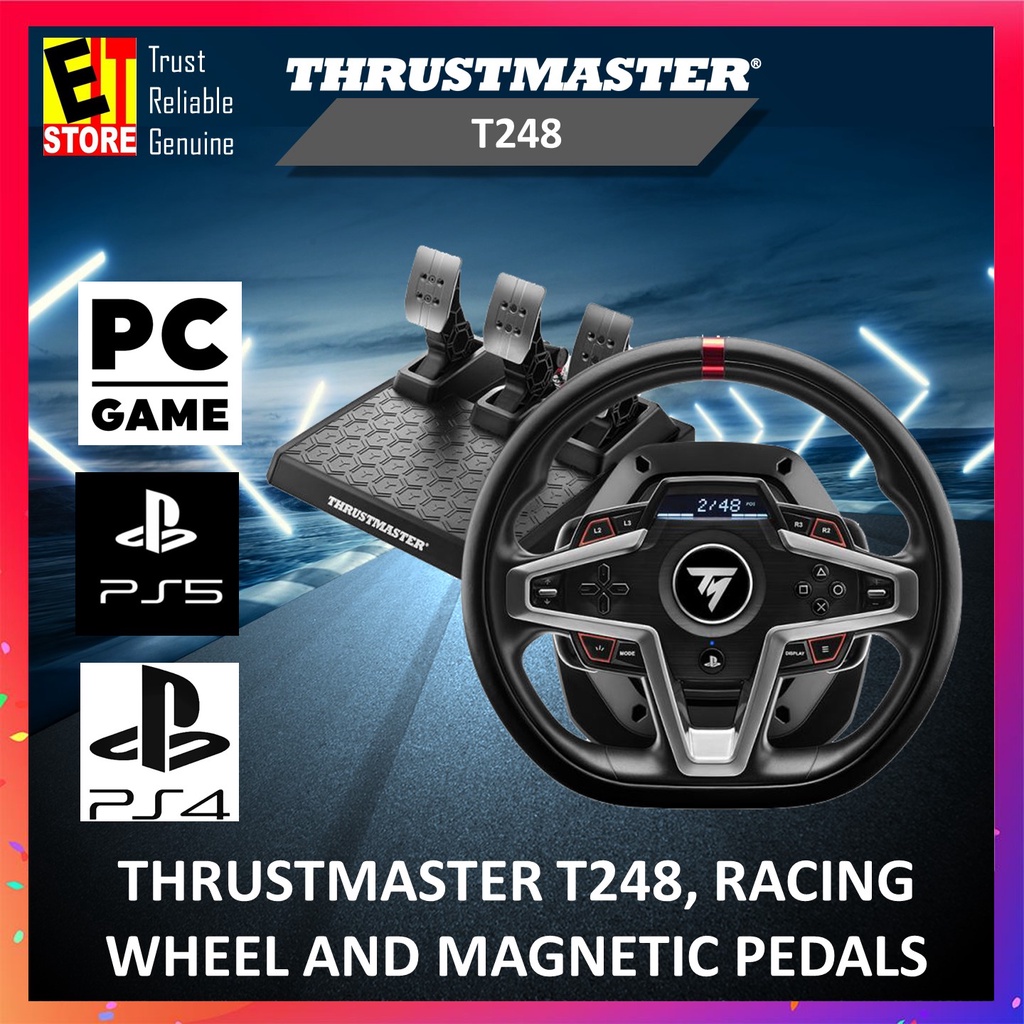 THRUSTMASTER T248, RACING WHEEL AND MAGNETIC PEDALS (PS5, PS4, PC ...