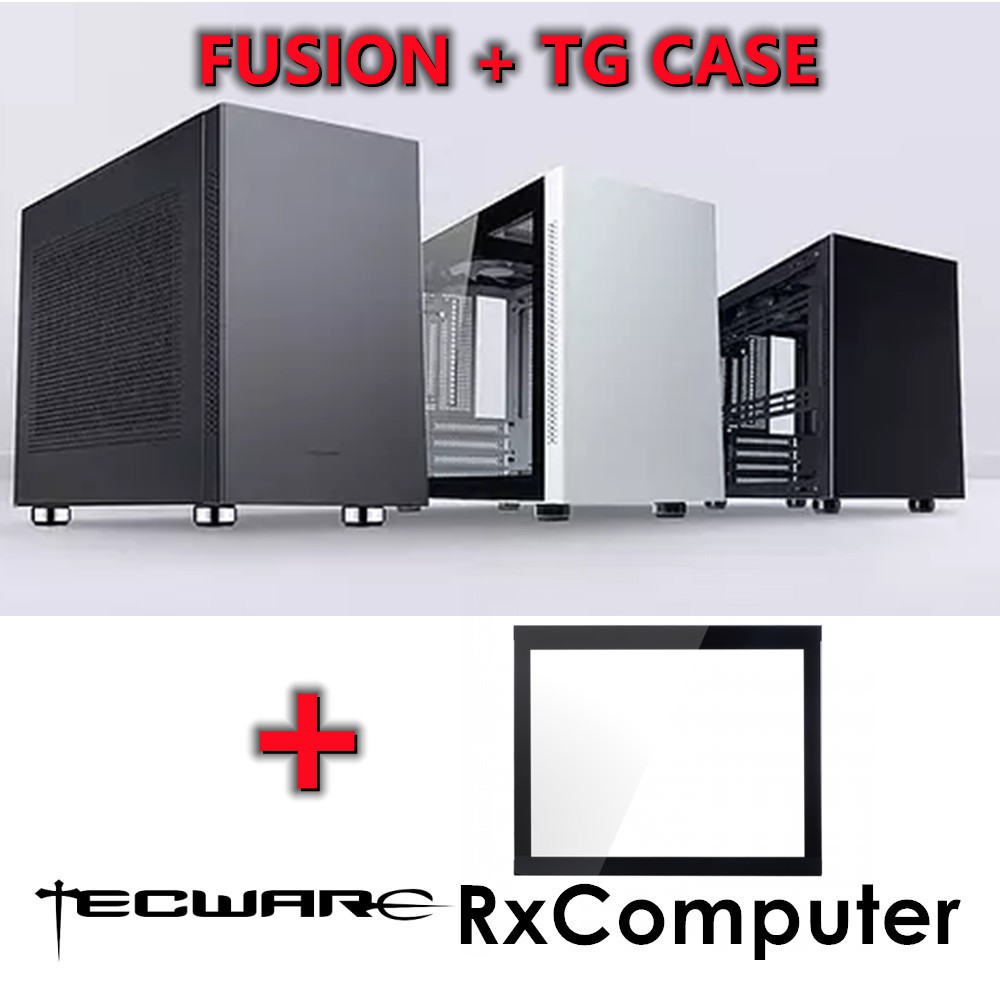 TECWARE FUSION WITH TEMPERED GLASS MICRO ATX CASE ( BLACK / WHITE ...