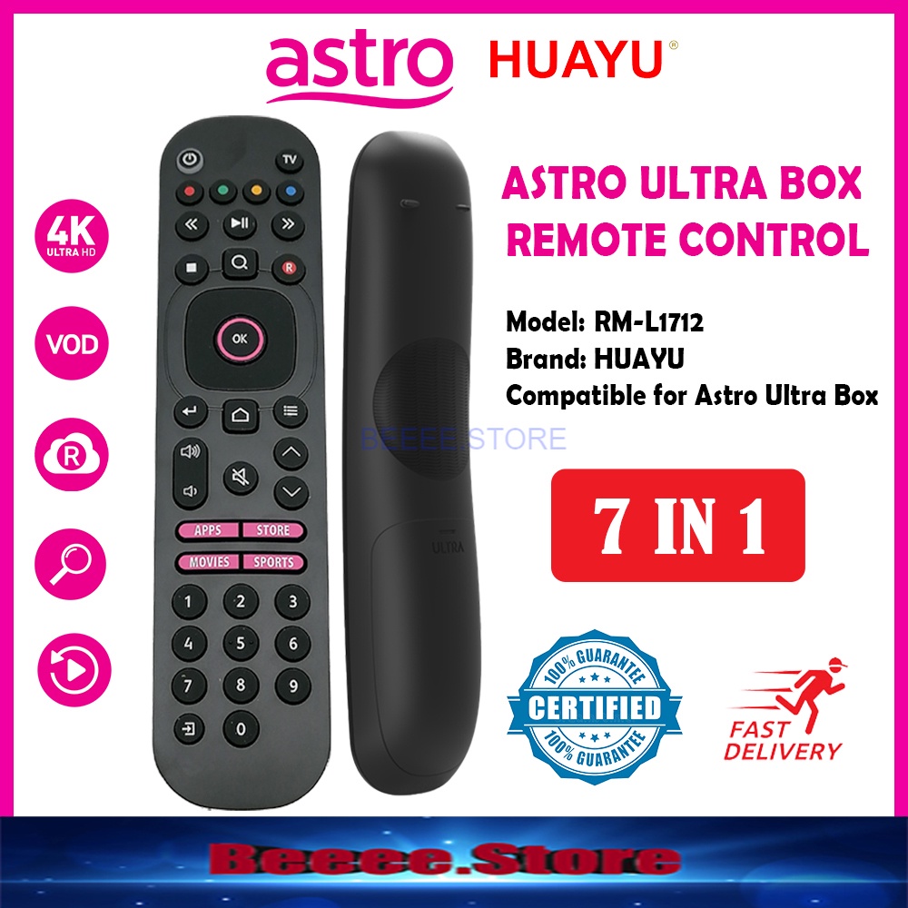 AST ULTRA BOX 7 IN 1 REMOTE CONTROL BLACK NEW ASTRO REMOTE REPLACEMENT ...