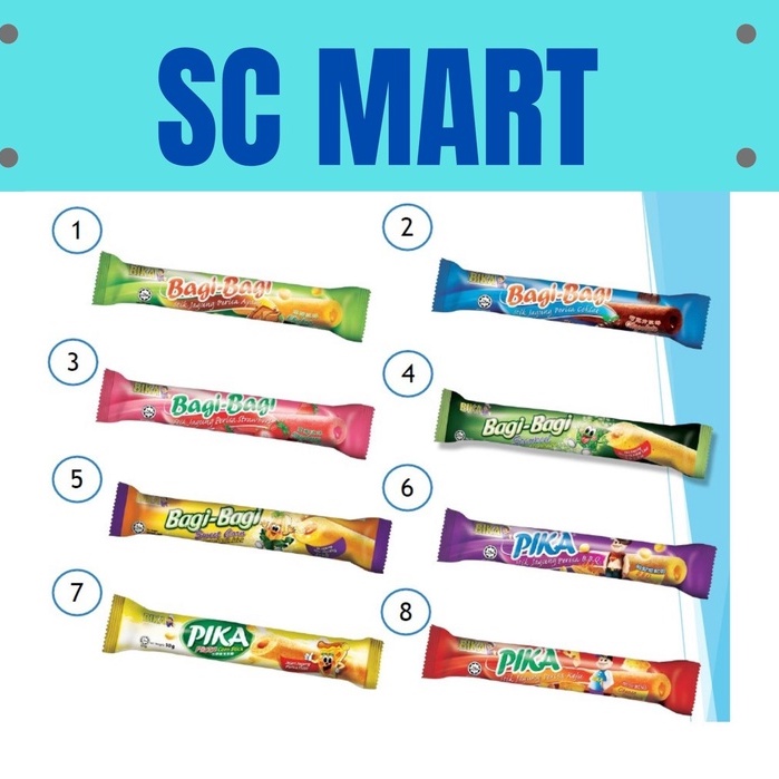 [SC] Bika Bagi-Bagi/Pika Corn Stick 11gm x 40 pieces (8 Flavor ...