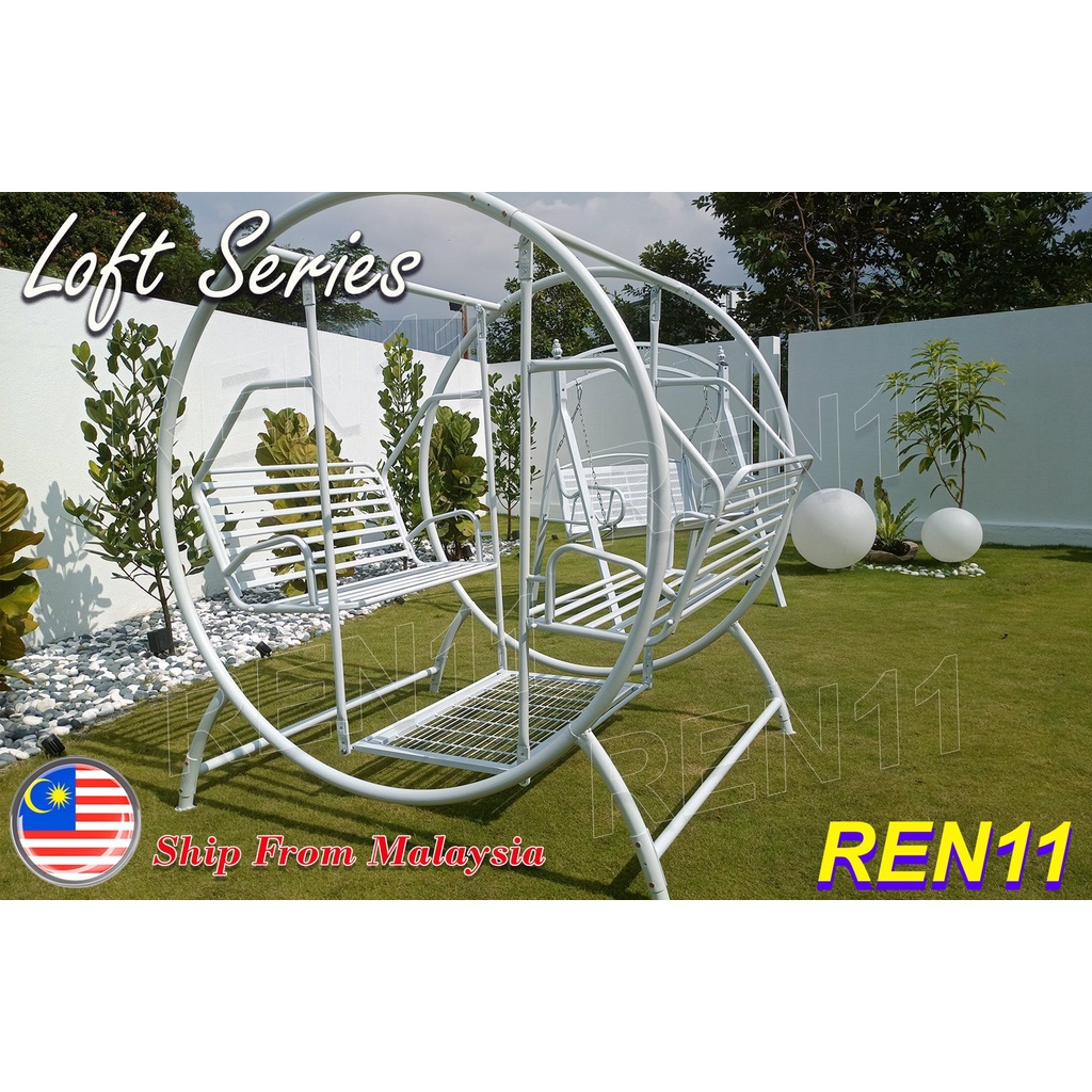 🔥 Limited 🔥Garden Outdoor Metal Swing Chair, Buaian Besar - Dewasa ...